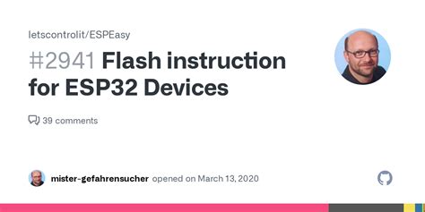 Flash Instruction For Esp32 Devices · Issue 2941 · Letscontrolitespeasy · Github