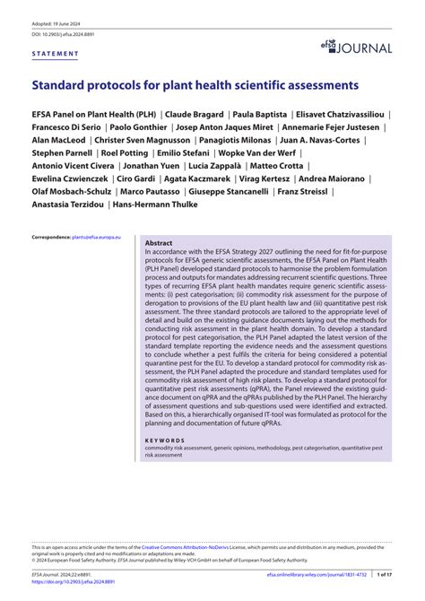 Pdf Standard Protocols For Plant Health Scientific Assessments