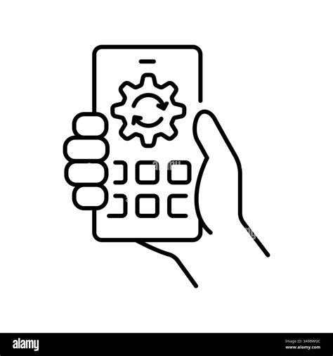 Mobile Platforms Black Line Icon Vector Isolated Element Editable Stroke Stock Vector Image