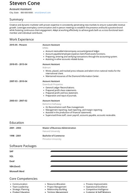 Accounts Assistant Resume Samples And Templates Visualcv