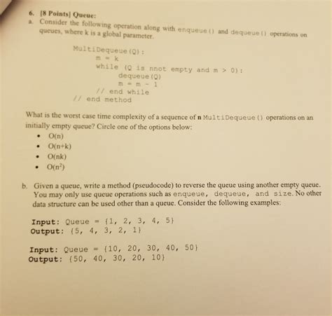 Solved 6 18 Points Queue A Consider The Following