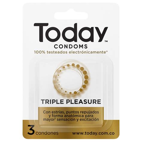Condones Today Triple Pleasure 3 Unidades Máxima Estimulación