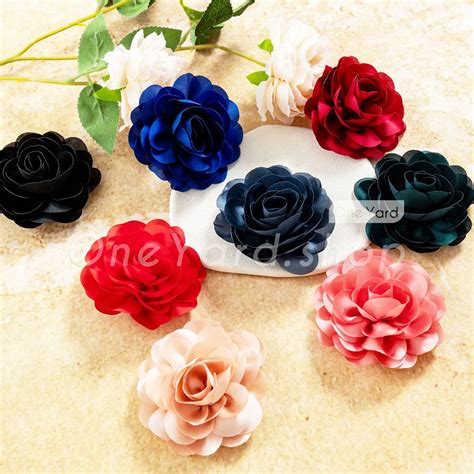 3d Satin Like Fabric Roses Lightweight Flower Appliques Oneyard