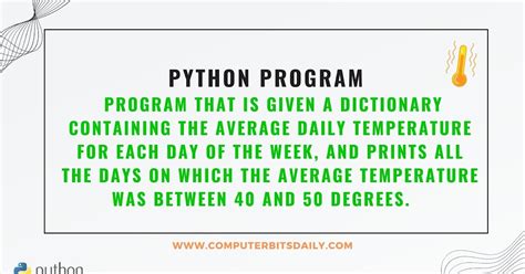 Python Program For Filtering Average Temperatures Unveiling The Ideal