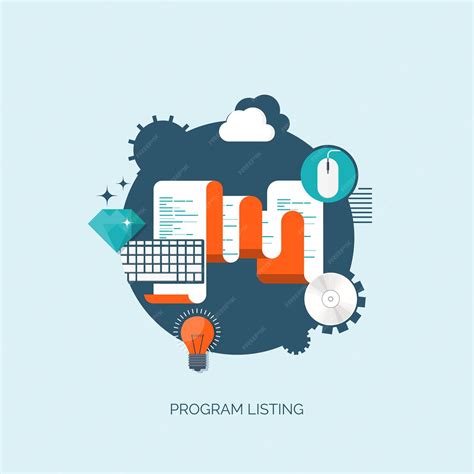 Premium Vector Vector Illustration Program Listing Flat Computing Background Programming