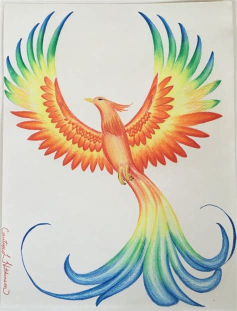 Prismacolor Phoenix Drawing 8 1 2 X 11 Phoenix Drawing Phoenix