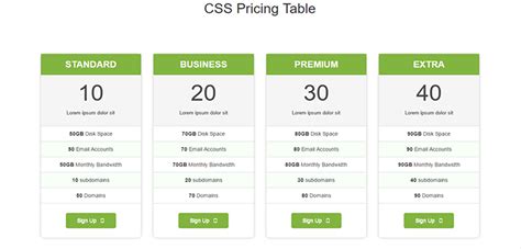 bootstrap simple pricing table bootstrap themes