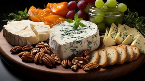 Cheese Plate With Different Types Of Fermented Milk Products Stock