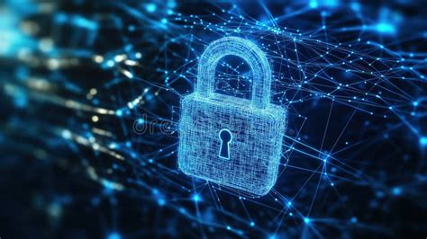 Cybersecurity Concept With Digital Network And Lock Illustration Representing Data Protection