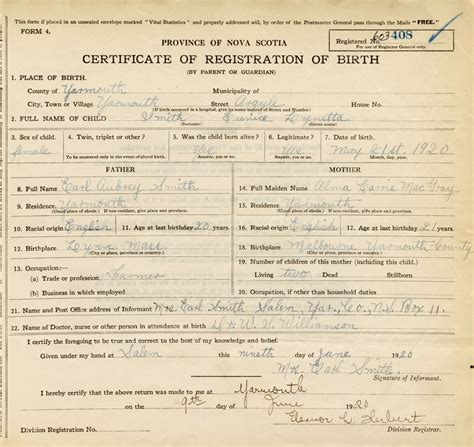Nova Scotia Archives Nova Scotia Births Marriages And Deaths