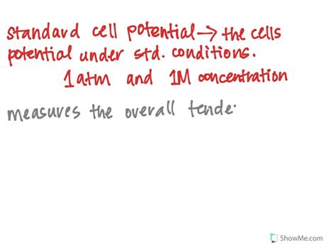Solvedwhat Is The Definition Of The Standard Cell Potential E Cell ∘