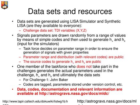 Ppt Mock Lisa Data Challenges Alberto Vecchio On Behalf Of The List Task Force Powerpoint