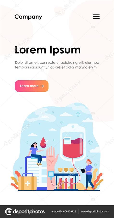 Blood Donor Nurse Woman Needle Hand Flat Vector Illustration Donation