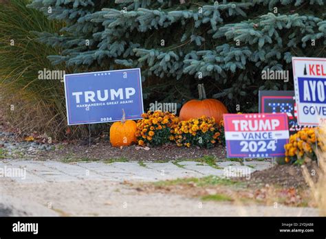 Political Signs For Donald Trump 2024 Presidential Election Campaign On