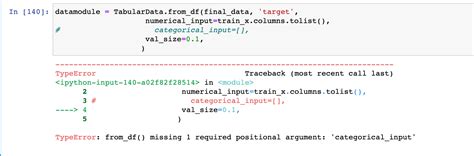 Make Categoricalinputnumericalinput Optional For Tabulardatafromdf · Issue 108 · Lightning