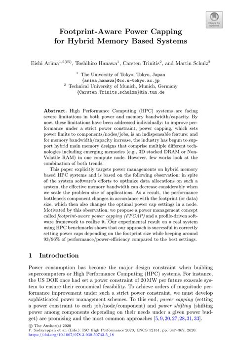 Pdf Footprint Aware Power Capping For Hybrid Memory Based Systems