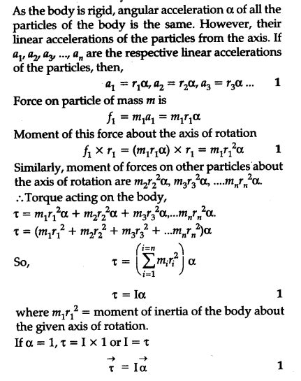 Derive The Relation Between Torque And Moment Of Inertia Cbse Class 11 Physics Learn Cbse Forum