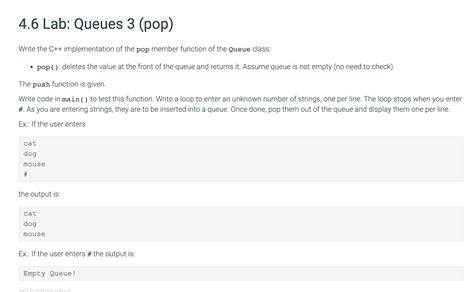 Solved Write The C Implementation Of The Pop Member