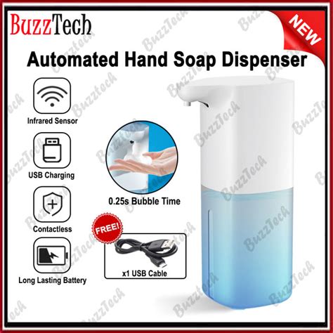 BuzzTech Infrared Sensor Automated Hand Soap Dispenser Sanitizer Hand Wash Dispenser Sabun Cuci