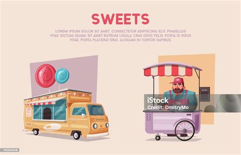 길거리 음식이 나 패스트 푸드 호커 공급 업체 트럭입니다 만화 벡터 일러스트 레이 션 얼음에 대한 스톡 벡터 아트 및 기타 이미지 얼음 Film Festival