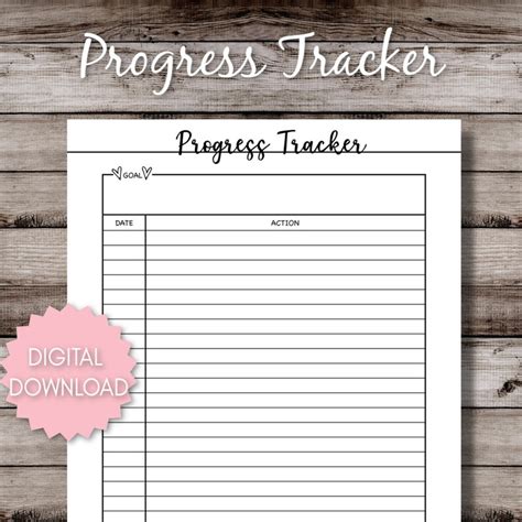 Progress Tracker Printable Etsy