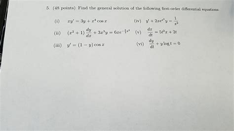 Solved 4 12 Points Classify The Following Differential