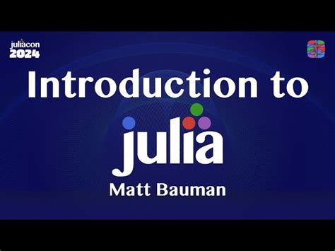 Free Video Introduction To Julia Kickstart Workshop For Beginners