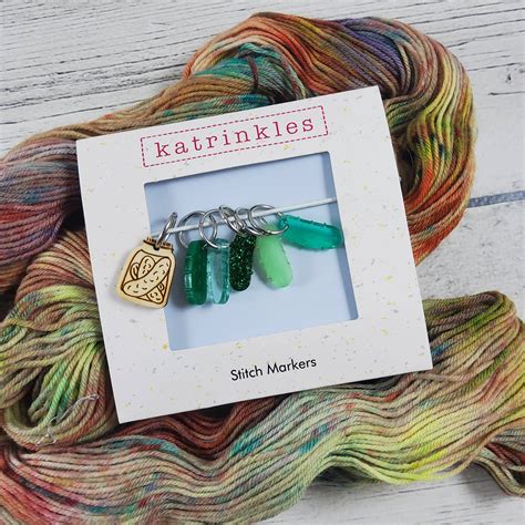 Katrinkles Pickle Stitch Marker Set Botanical Yarn