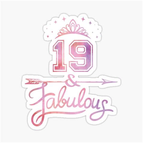 Pegatina Mujeres De 19 Años Y Fabuloso Diseño De Feliz Cumpleaños
