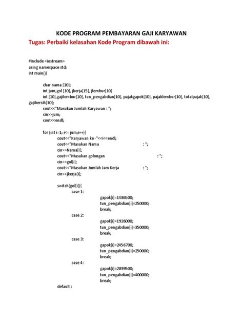 Tugas 3 B Gaji Karyawan Download Free Pdf Computer Programming Object Oriented Programming