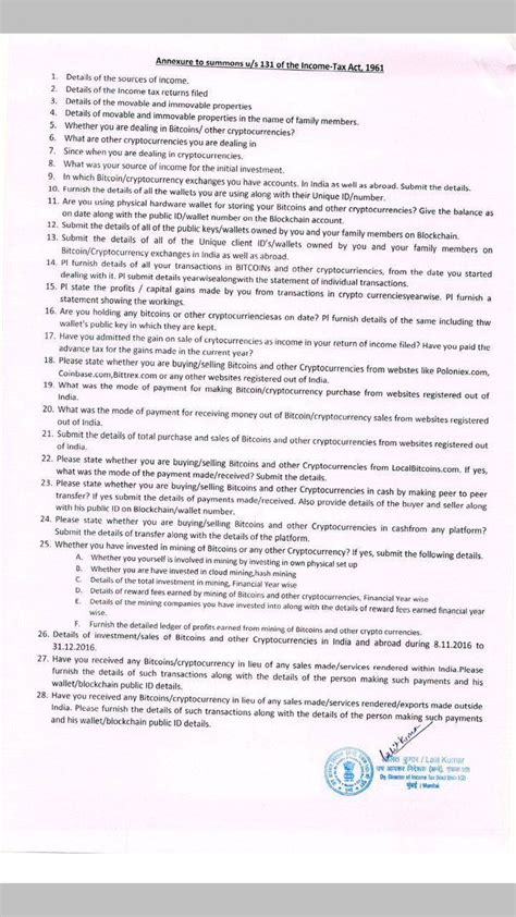 It Notice Received By A Bitcoin Trader In India