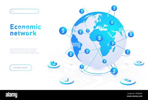 Economic Network White Banner Stock Vector Image And Art Alamy