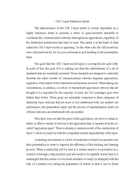 Osi 7 Layer Reference Model Osi 7 Layer Reference Model The