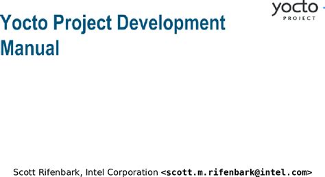 Yocto Project Development Manual Dev