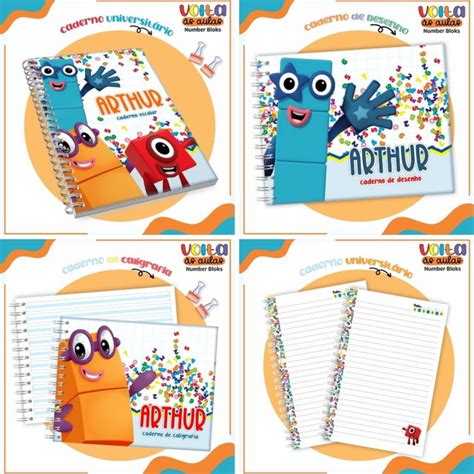 Pack Escolar Number Bloks Artes Digitais Completo 3014 Elo7