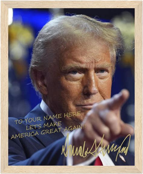 Personalized Donald Trump Autographed Photo Custom 8x10 Gold Message