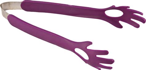 COLOURFUL INCH FOOD TONGS Purple Poundstretcher
