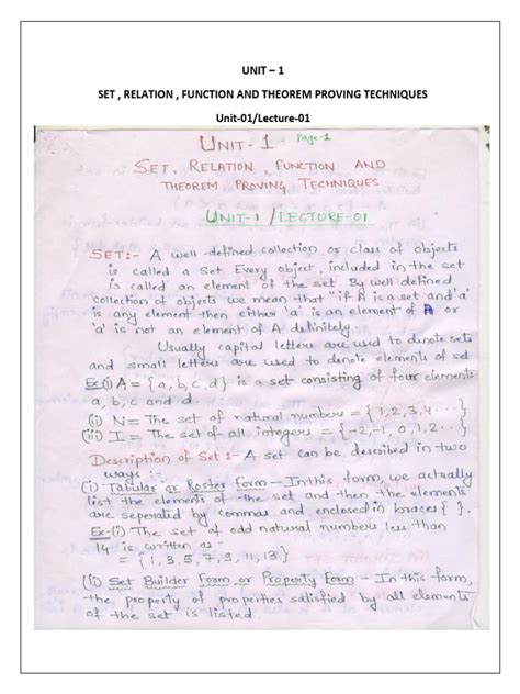 Cs 302 Discrete Structure Complete Handwritten Notes Pdf Group Mathematics Contradiction