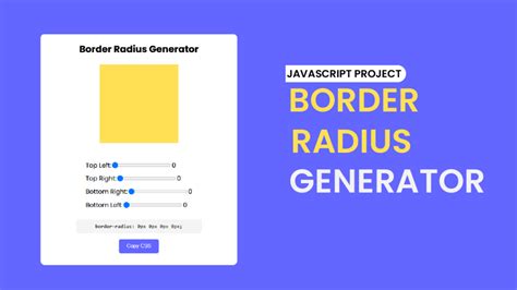Interactive Border Radius Tool HTML CSS Javascript Coding Artist