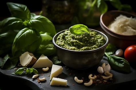 Premium Ai Image Pesto Dinner Recipe Food Photography