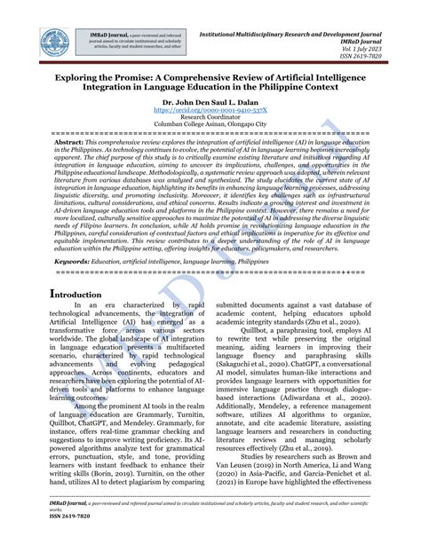 Pdf Exploring The Promise A Comprehensive Review Of Artificial Intelligence Integration In