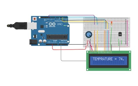Circuit Design Digital Thermometer Tinkercad