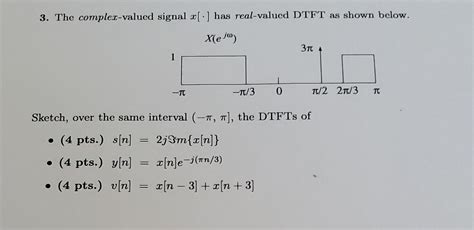 Solved 3 The Complex Valued Signal X ⋅ Has Real Valued