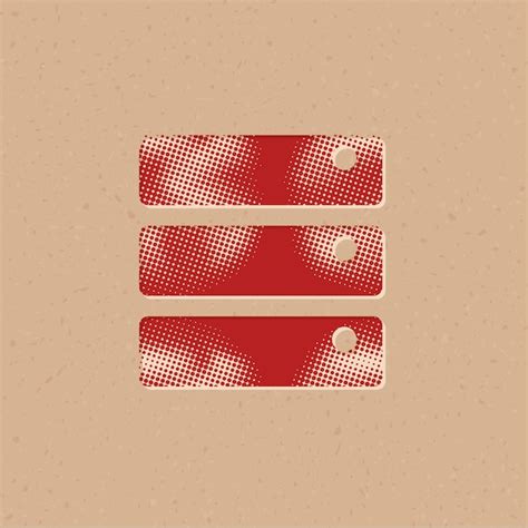 Premium Vector Database Halftone Style Icon With Grunge Background Vector Illustration