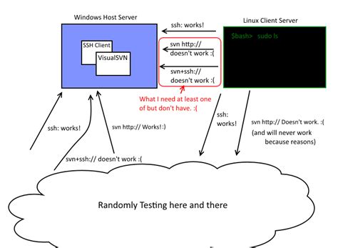 cross platform checking out from visualsvn with svn ssh from linux