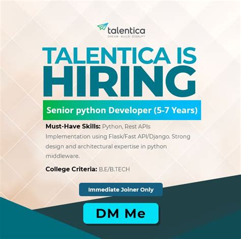 Hiring Pythondeveloper Ai Techcareers Softwaredevelopment Swati