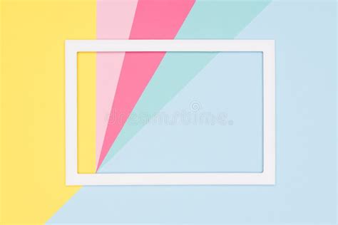 Abstract Geometry Flat Lay Pastel Blue Pink And Yellow Paper Texture Minimalism Background