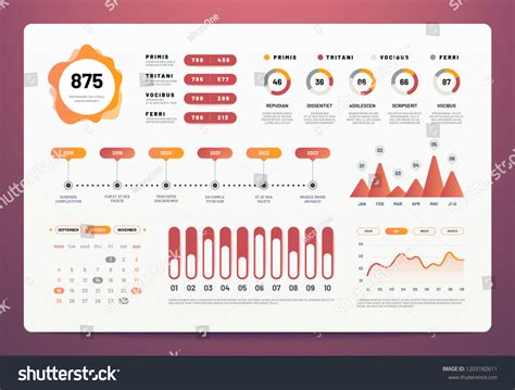 Infographics Dashboard Modern Ui Statistics Graphs Stock Vector Royalty Free