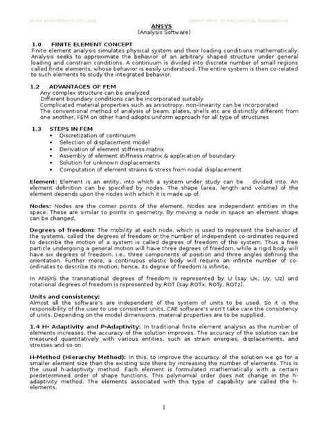 Cae Lab Manual Pdf Finite Element Method Bending