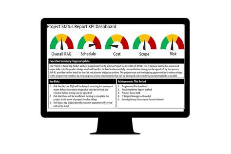 Project Status Report Kpi Dashboard Template Project Templates